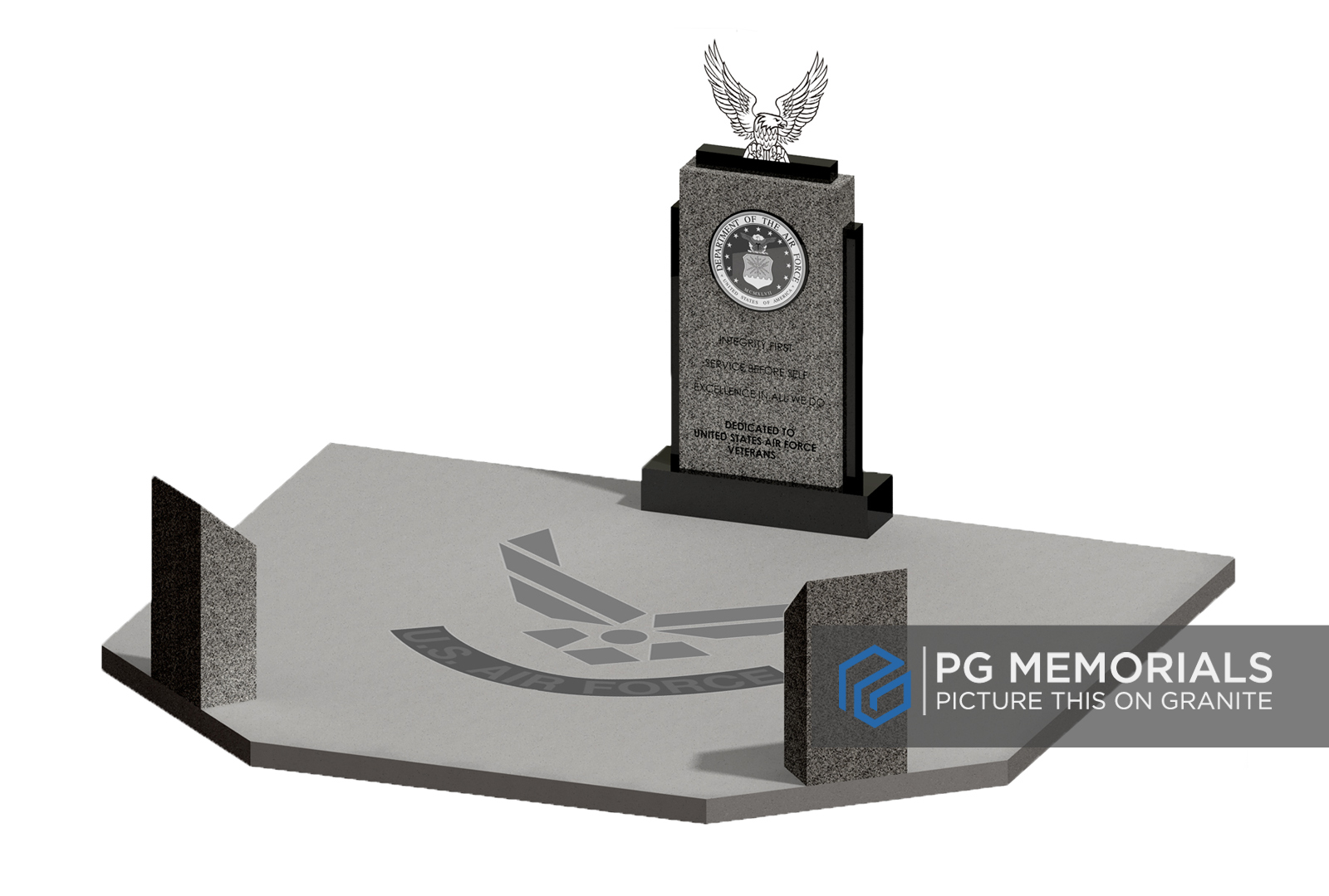 PG Memorial Design Concept #7 | Picture this on granite