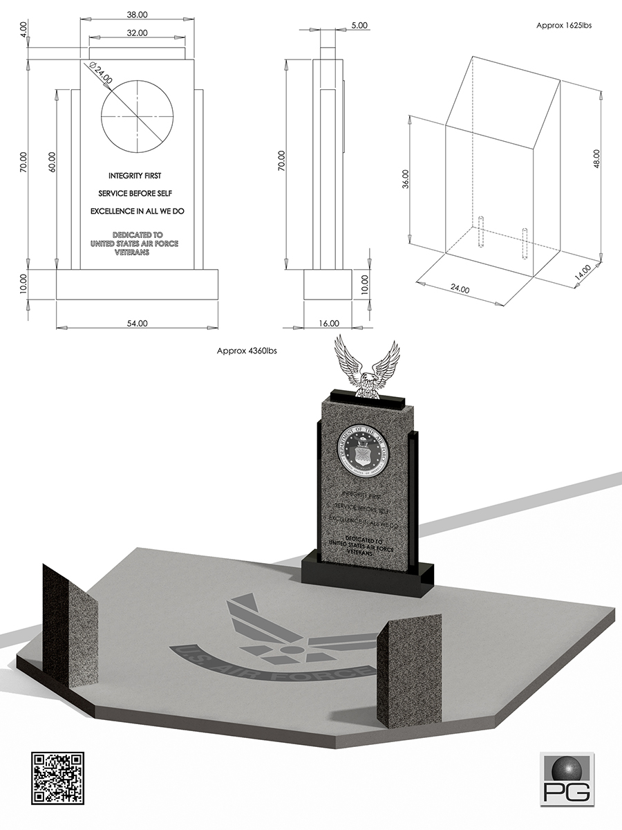 PG Memorial Design Concept #7 | Picture this on granite