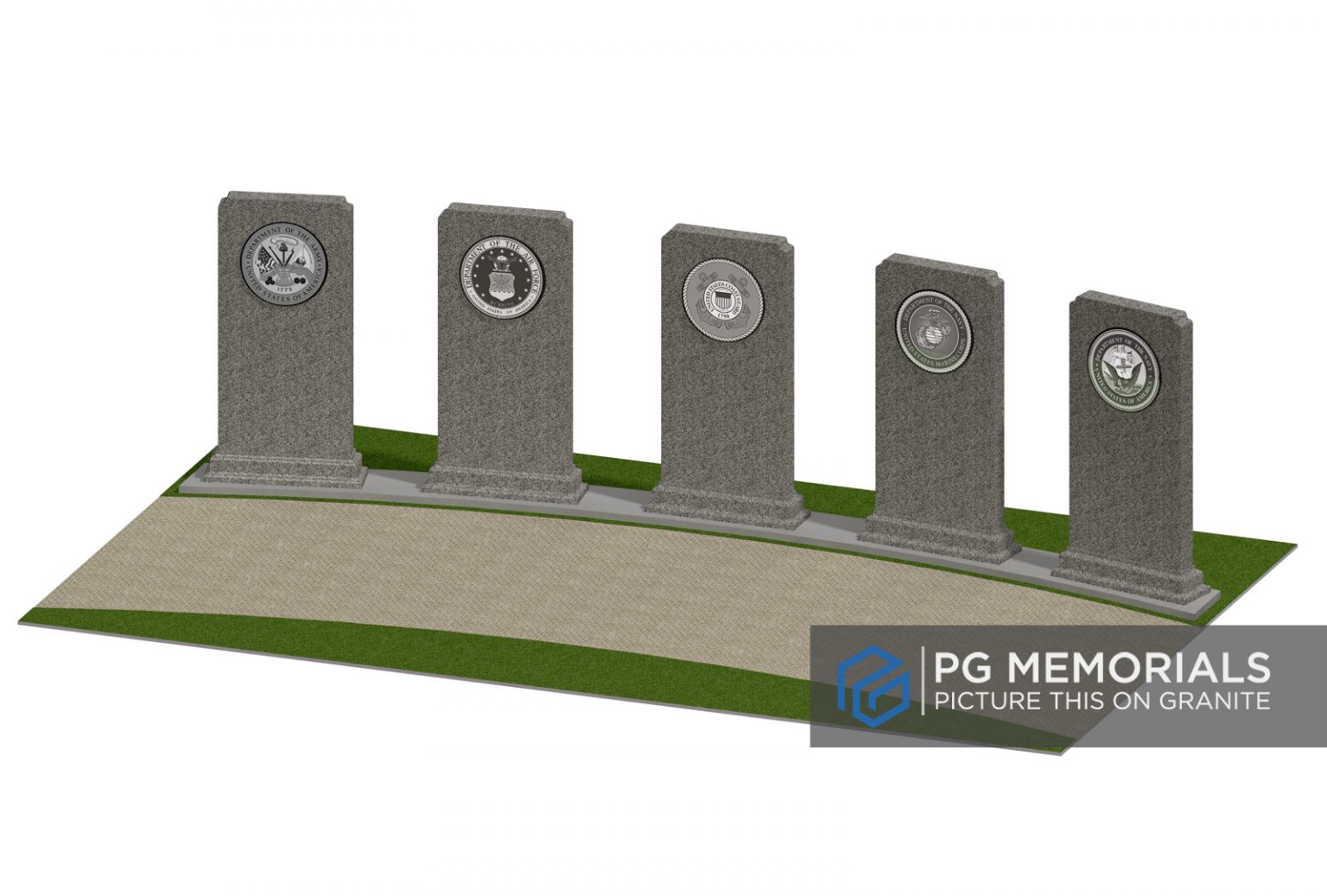 PG Memorial Design Concept #26 | Picture This On Granite