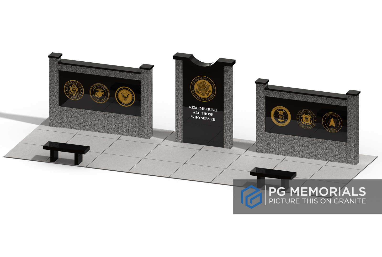 PG Memorial Design Concept #47 | Picture This On Granite
