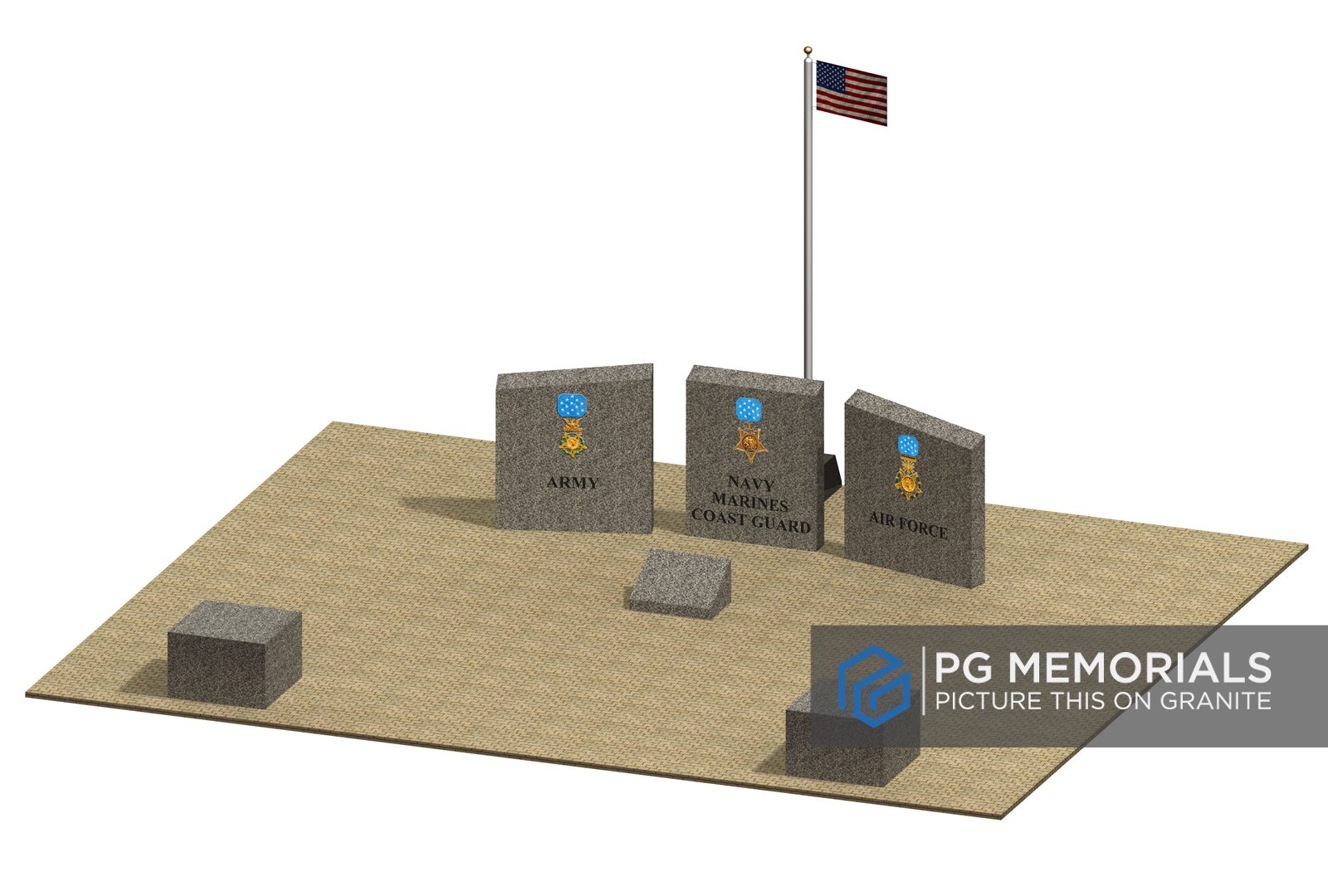 PG Memorial Design Concept #54 | Picture This On Granite