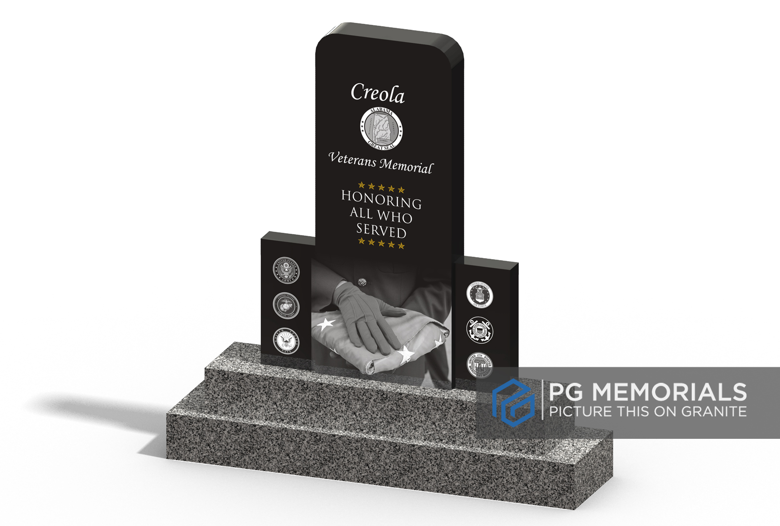 PG Memorial Design Concept #57 | Picture This On Granite